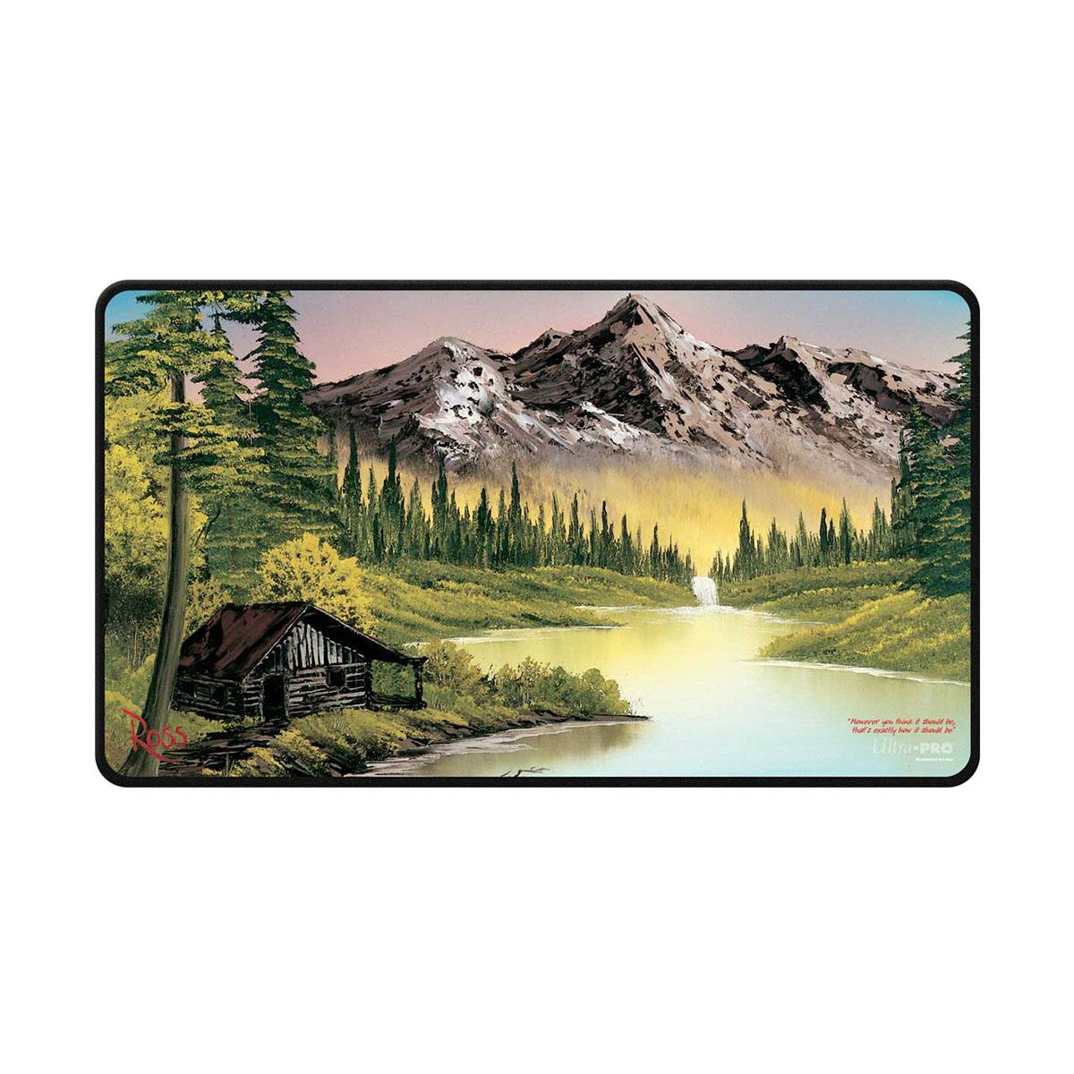 Ultra Pro Bob Ross Mountain Retreat Black Stitched Playmat