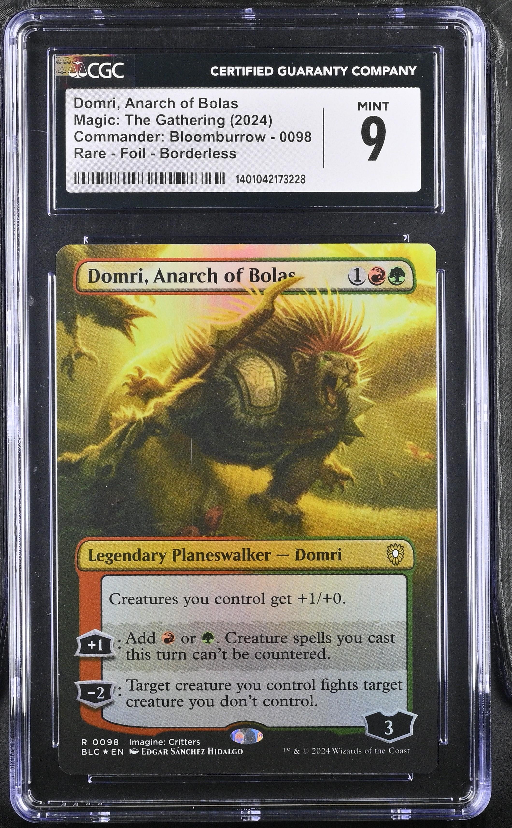 Domri, Anarch of Bolas (Bloomburrow Borderless Foil CGC 9) #3228