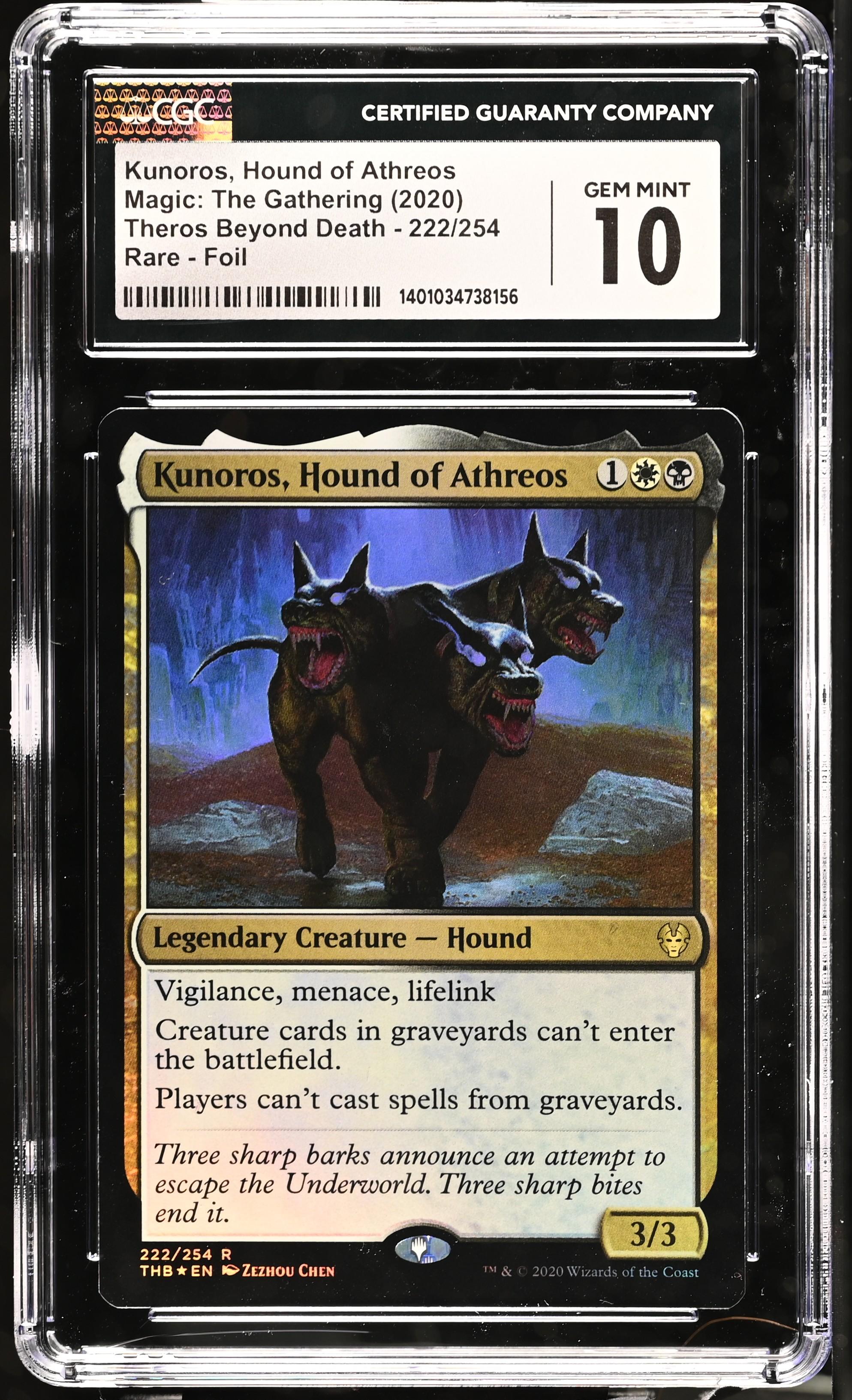 Kunoros, Hound of Athreos (Theros Beyond Death Foil CGC 10) #8156