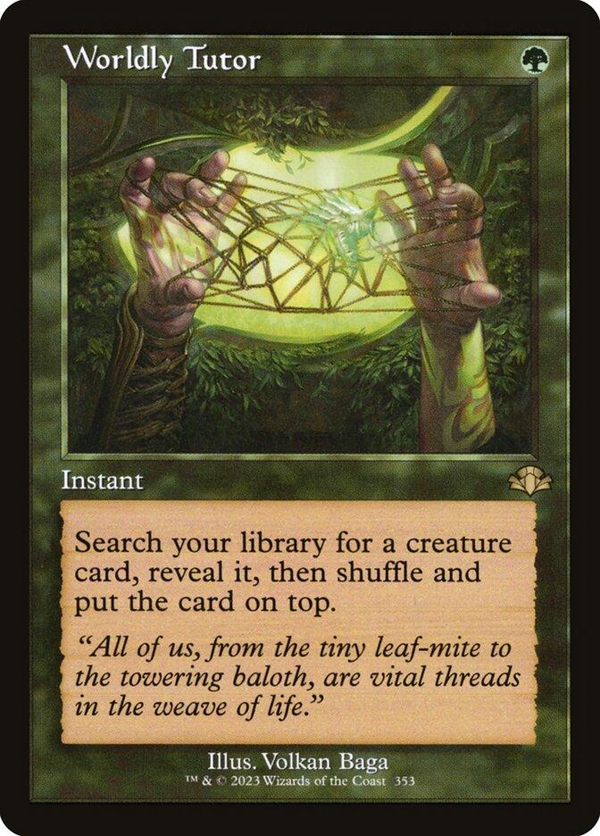 Dominaria Remastered Variants Foil: Worldly Tutor (Retro Frame)