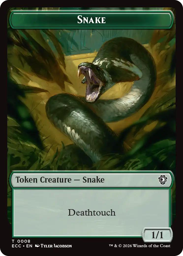 Snake Token | Lorwyn Eclipsed Commander Decks Foil | Commander | Card ...