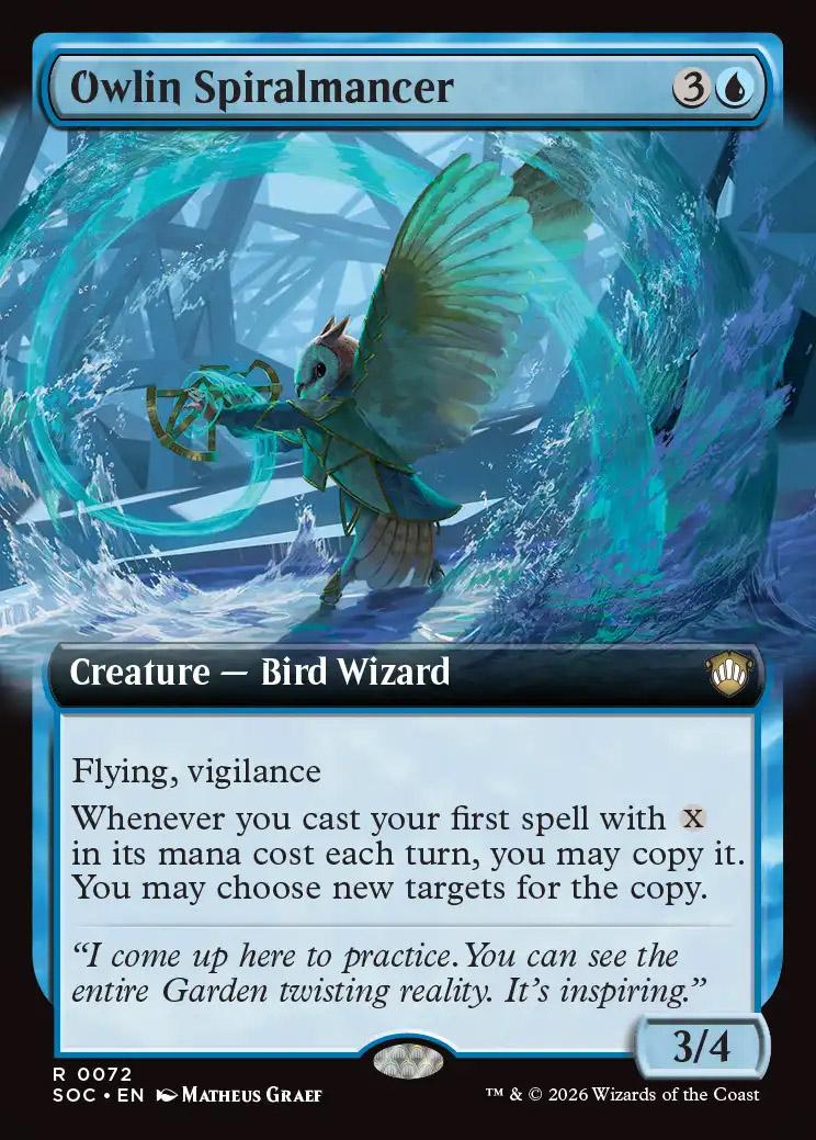Secrets of Strixhaven Commander Decks Variants: Owlin Spiralmancer ...